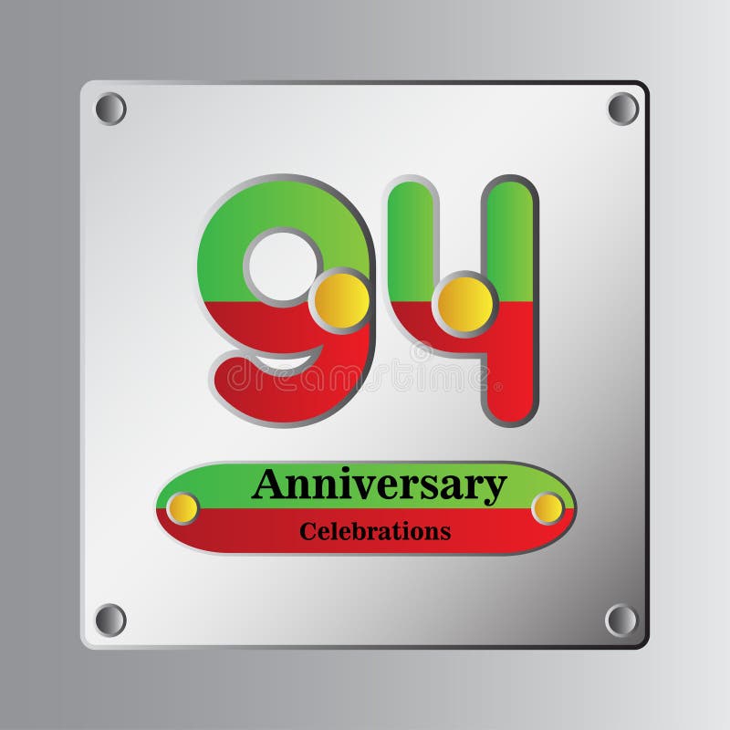 94 Year Anniversary Vector Template Design Illustration Stock ...