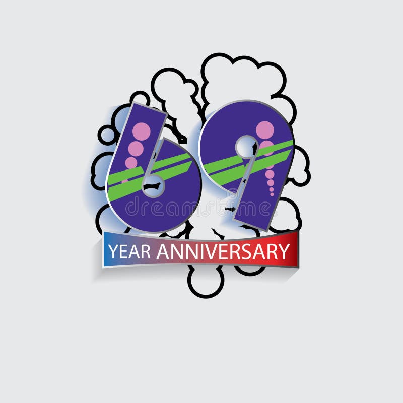 69 Year Anniversary Vector Template Design Illustration Stock ...