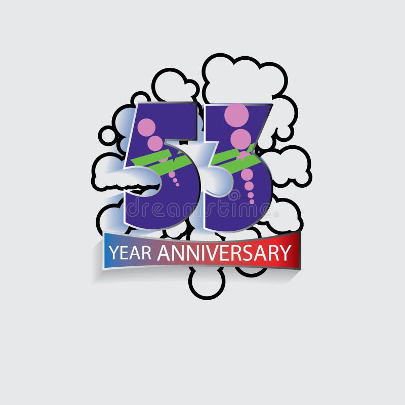 53 Year Anniversary Vector Template Design Illustration Stock Vector ...