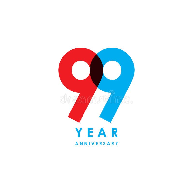 99 Year Anniversary Vector Design Illustration Stock Vector ...