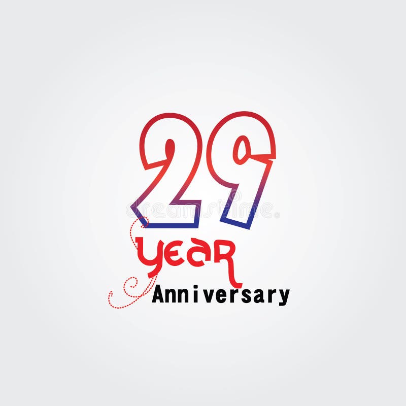 29 Year Anniversary Vector Template Design Illustration Stock Vector ...