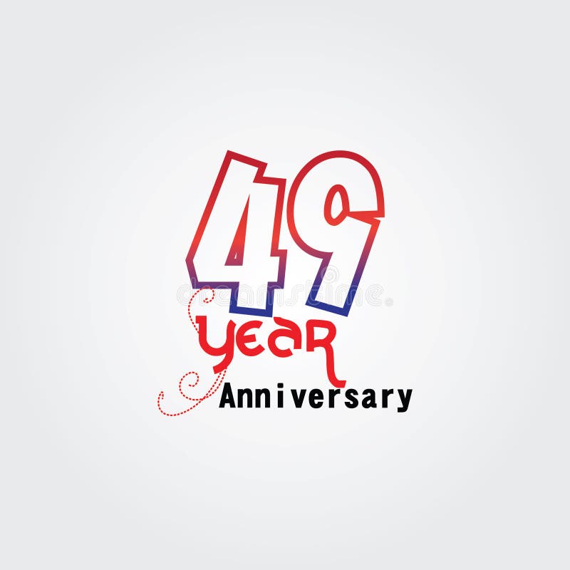 49 Year Anniversary Vector Template Design Illustration Stock Vector ...