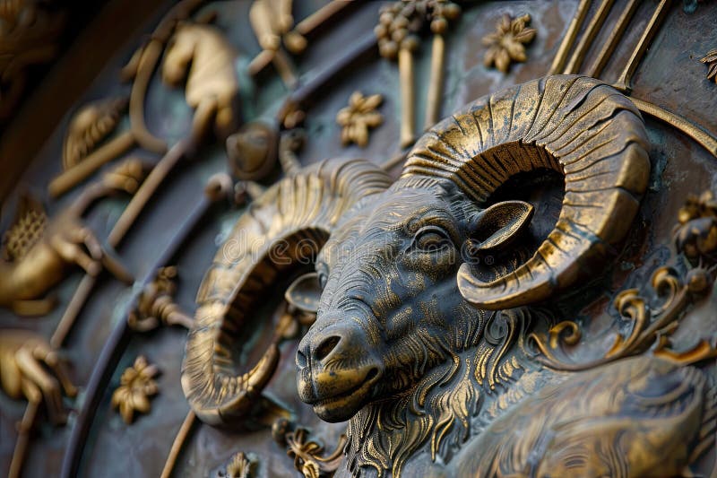 Year Aries zodiac sign stock illustration. Illustration of knocker ...