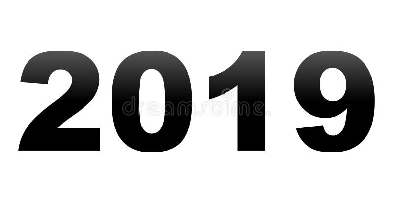 Year 2019 - Black Gradient, Isolated Numbers - Vector Stock Vector ...