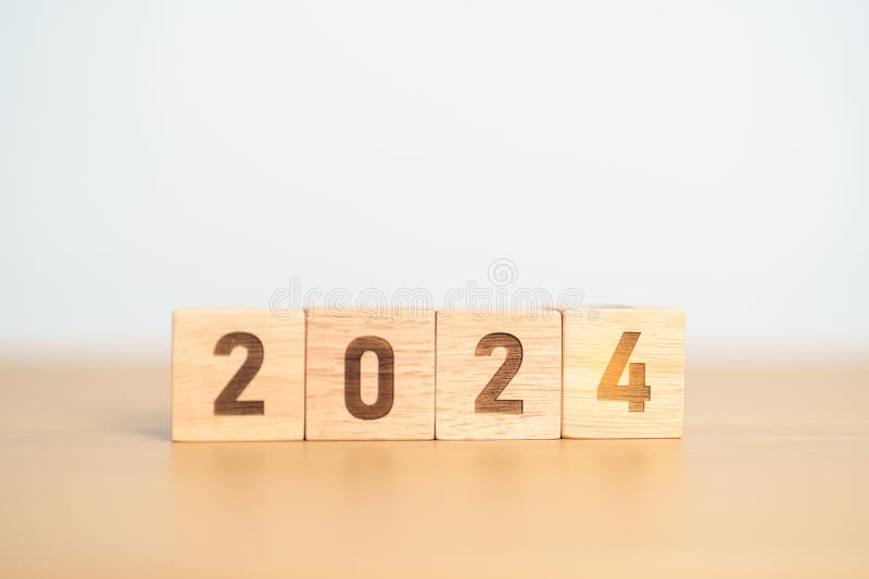 2024 Year Block on Table. Goal, Resolution, Strategy, Plan, Start ...