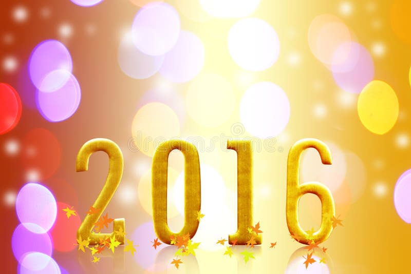 2016 Year. on Blurred Bokeh Light Stock Illustration - Illustration of ...