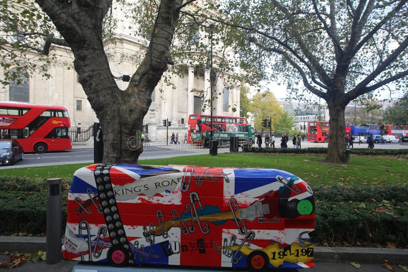 Year of the Bus Statue in London Editorial Photography - Image of ...