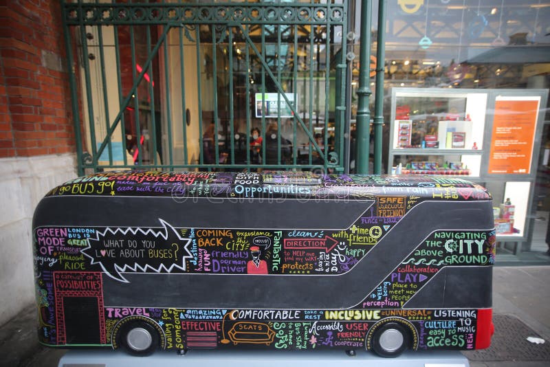 Year of the Bus Statue in London Editorial Photography - Image of ...