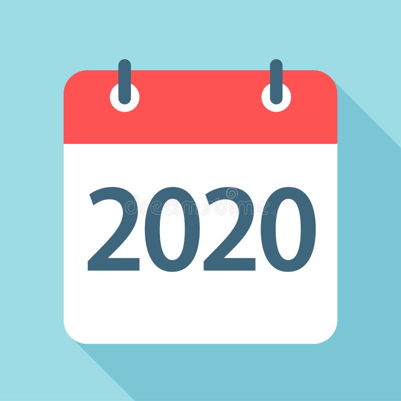 2020 Year - Calendar Leaf Icon. Vector Illustration Stock Illustration ...