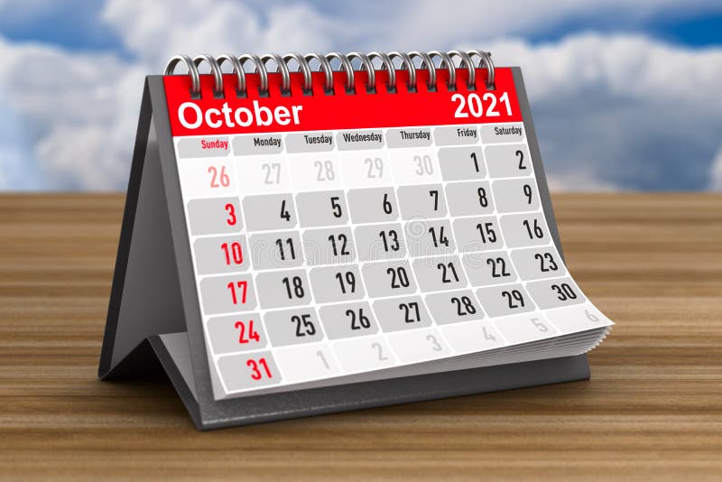 2021 Year. Calendar for October Stock Illustration - Illustration of ...