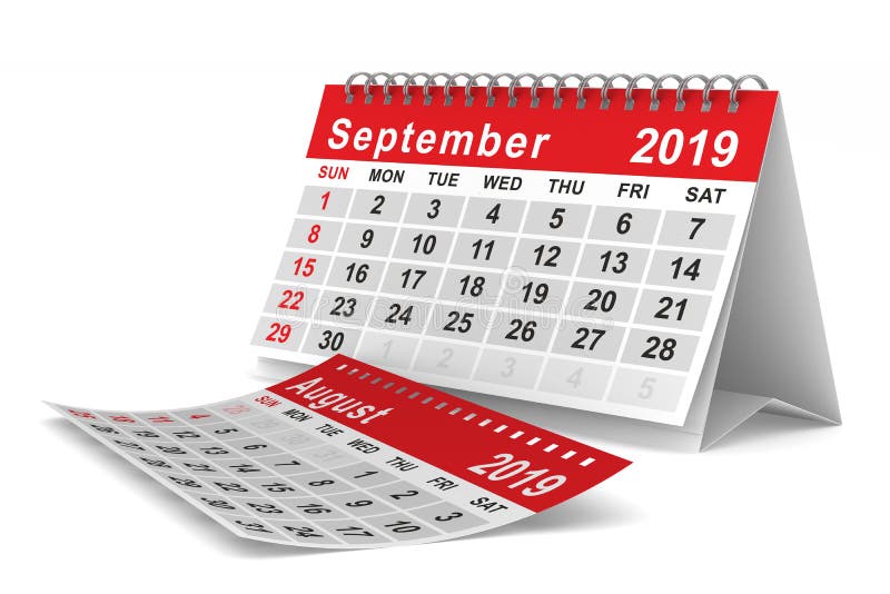 2019 Year. Calendar for September Stock Illustration - Illustration of ...