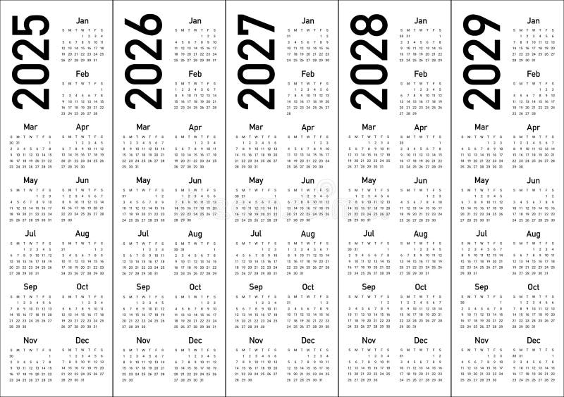 2029 Calendar Stock Illustrations – 1,875 2029 Calendar Stock ...
