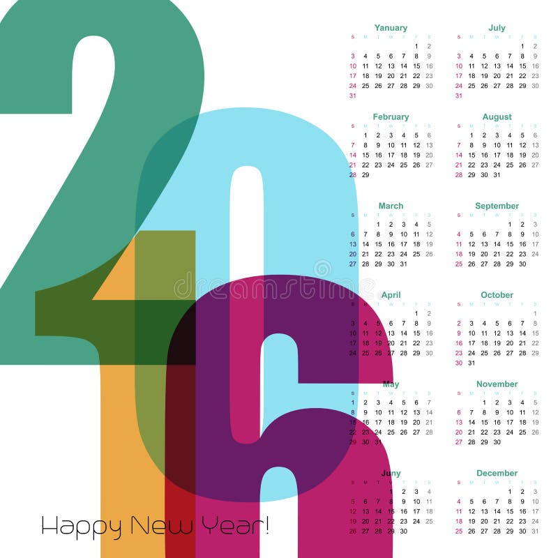 Year Calendar. Vector Illustration Stock Vector - Illustration of ...