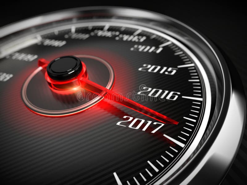 2017 Year Car Speedometer Concept Stock Illustration - Illustration of ...