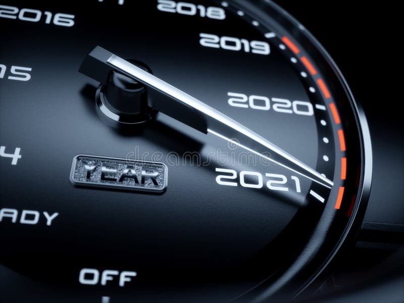 2021 year car speedometer stock illustration. Illustration of beginning ...