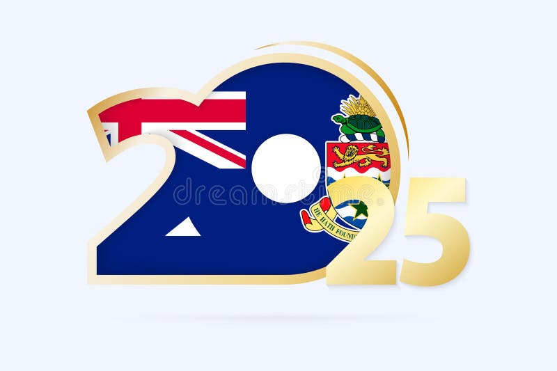 Year 2025 with Cayman Islands Flag Pattern Stock Vector - Illustration ...