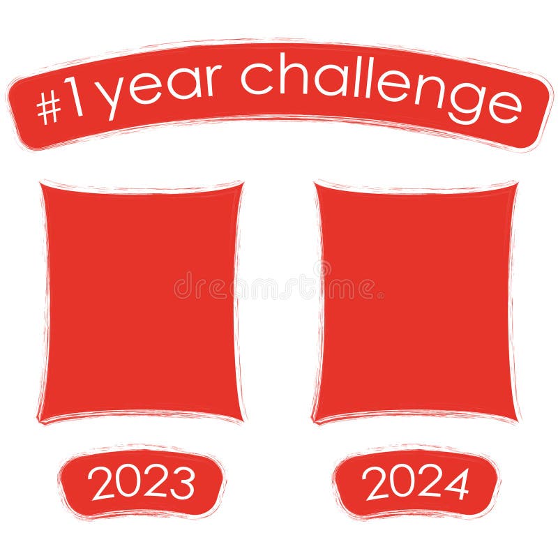 1 Year Challenge Comparison. Yearly Progress Banners. Vector Template ...