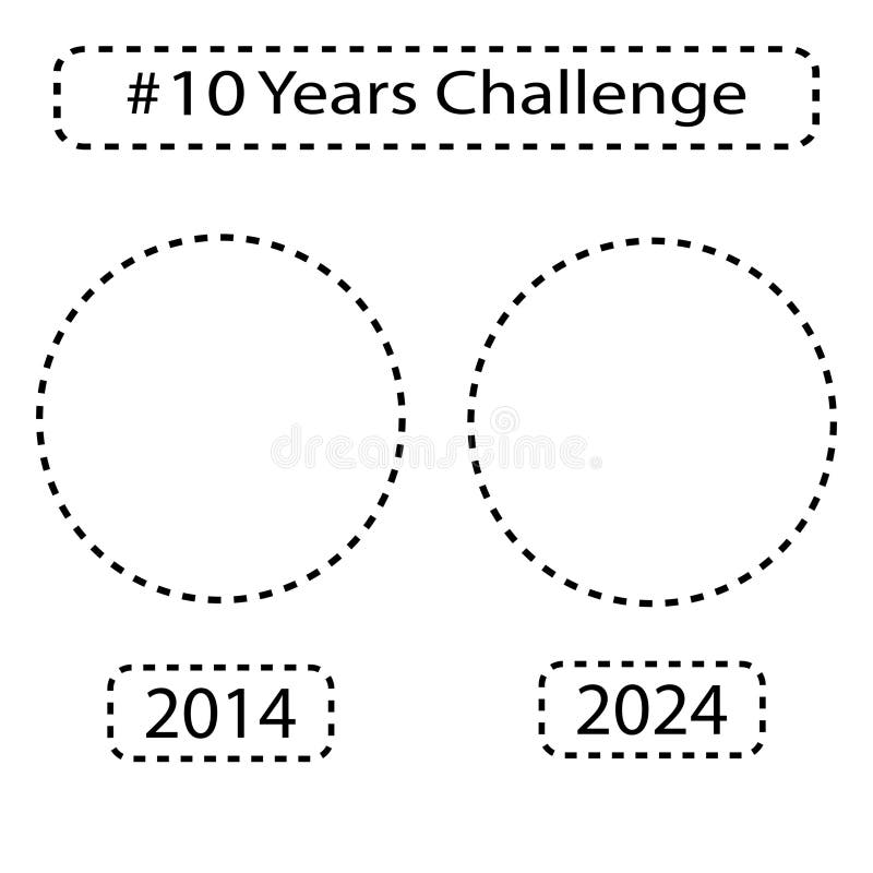 10 Year Challenge Dotted Theme. Vector Timeline Circles. Decade ...