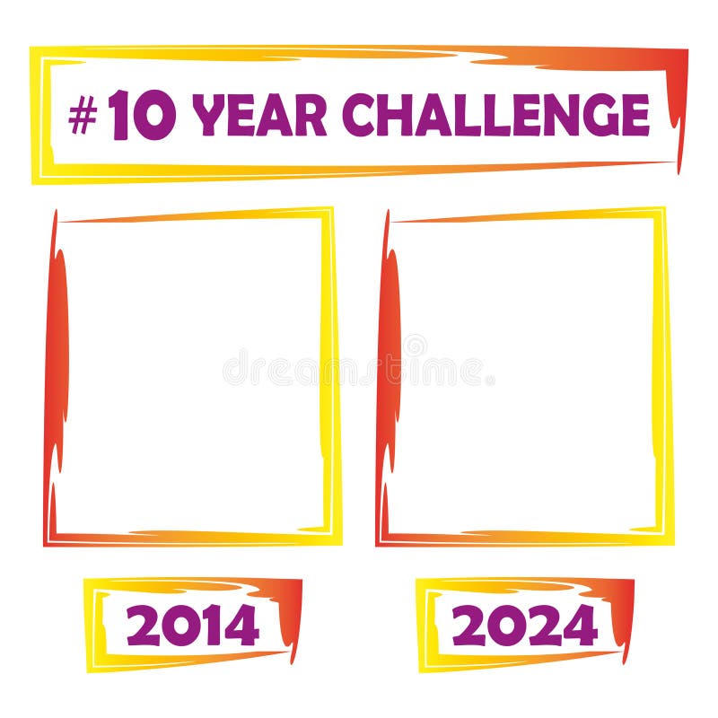10 Year Challenge Frames. before and after Comparison. Vector Social ...