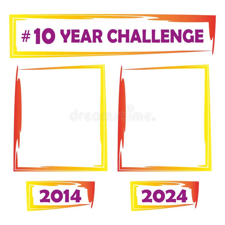 10 Year Challenge Frames. before and after Comparison. Vector Social ...