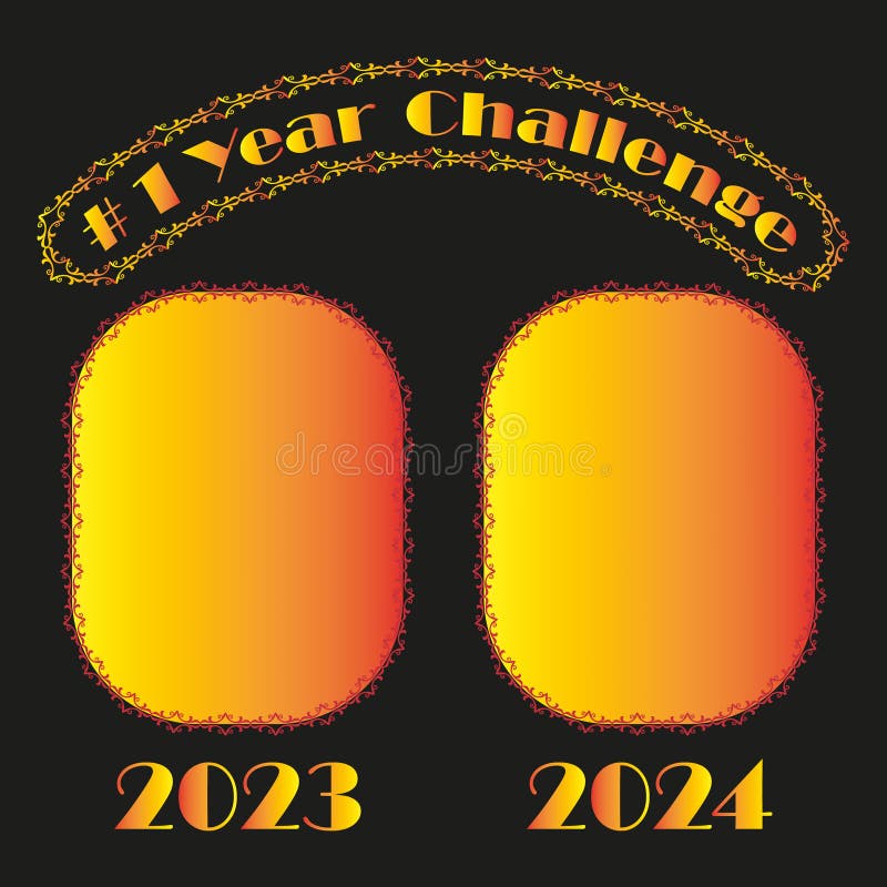 1 Year Challenge. Gradient Frame Design. Yearly Comparison Template ...