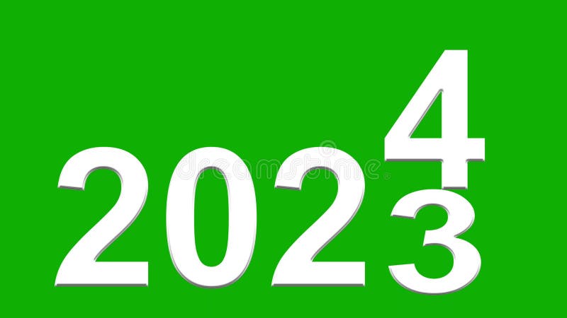 Year Change from 2023 To 2024 with 30 Seconds Clock Effect on Green ...