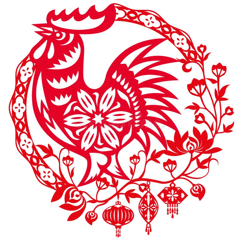 Year of Chinese Rooster Illustration Stock Vector - Illustration of ...