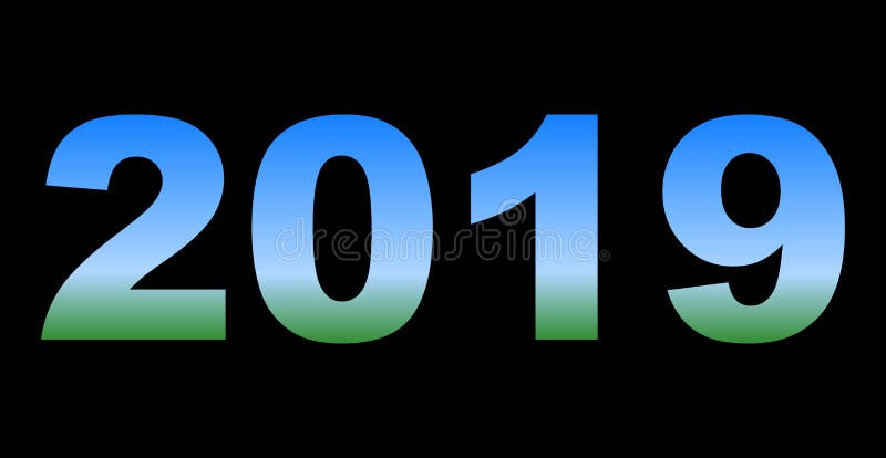 Year 2019 - Chrome Gradient Reflection, Isolated Numbers - Vector Stock ...