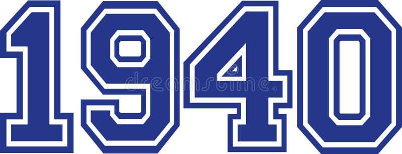 1940 Year college font stock vector. Illustration of symbol - 107160163