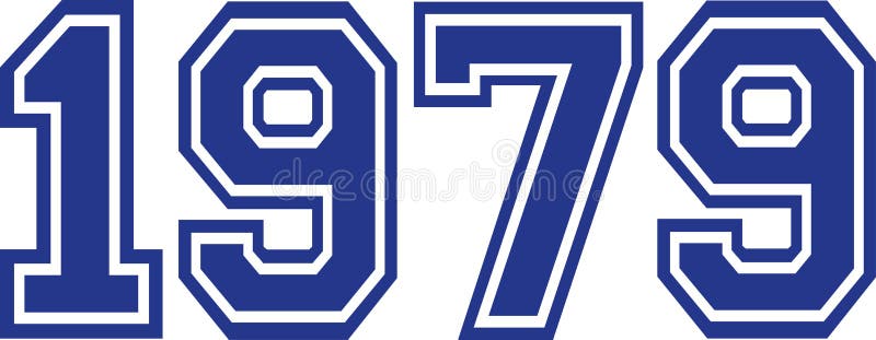 1979 Year college font stock illustration. Illustration of figure ...