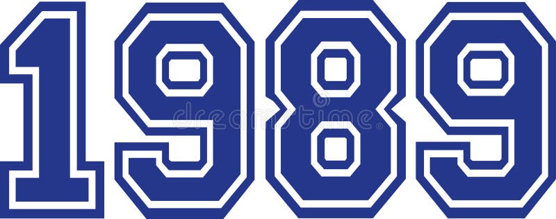1989 Year college font stock vector. Illustration of year - 107160371