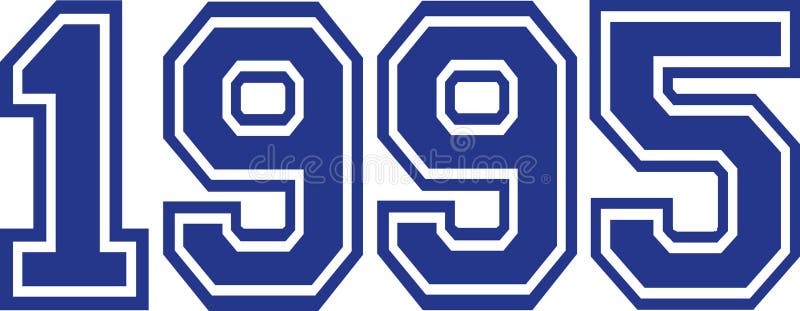 1995 Year college font stock illustration. Illustration of college ...