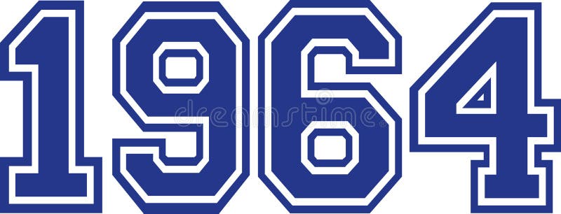 1964 Year college font stock vector. Illustration of font - 107160216