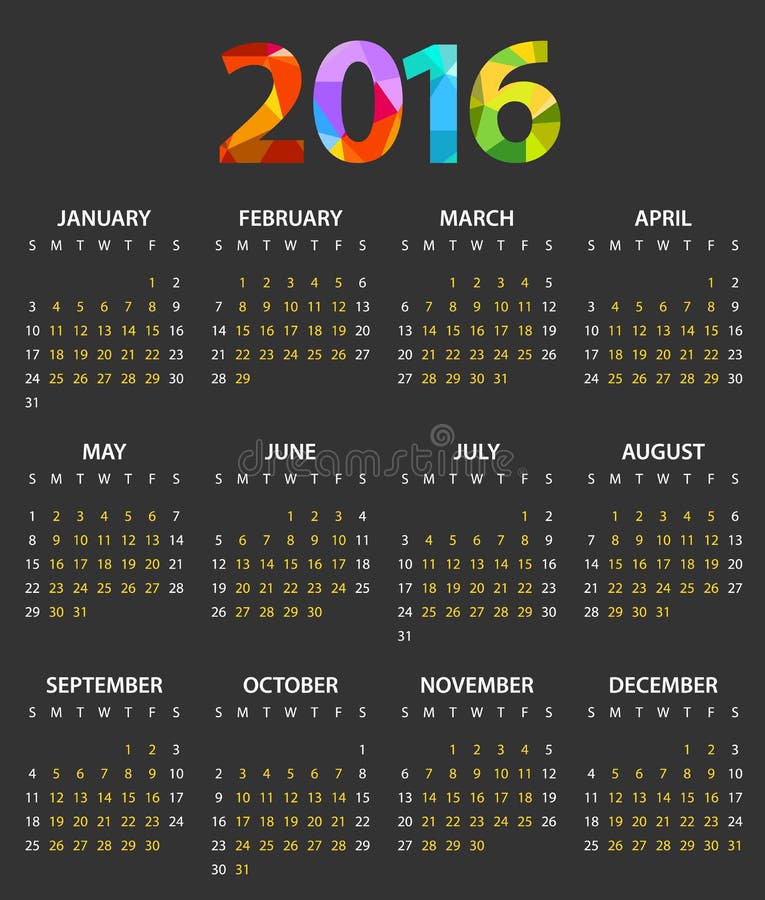 Color Calendar Icons Collection Stock Vector - Illustration of diary ...