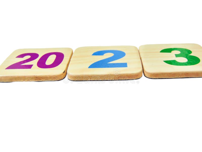 Year 2023 from Colored Numbers Isolated on White Stock Photo - Image of ...