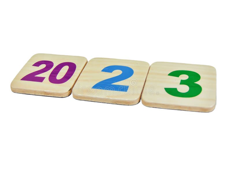 Year 2023 from Colored Numbers Isolated on White Stock Photo - Image of ...
