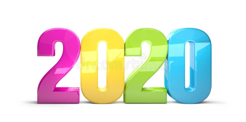 2020 Year Colorful 3d Render Stock Illustration - Illustration of ...