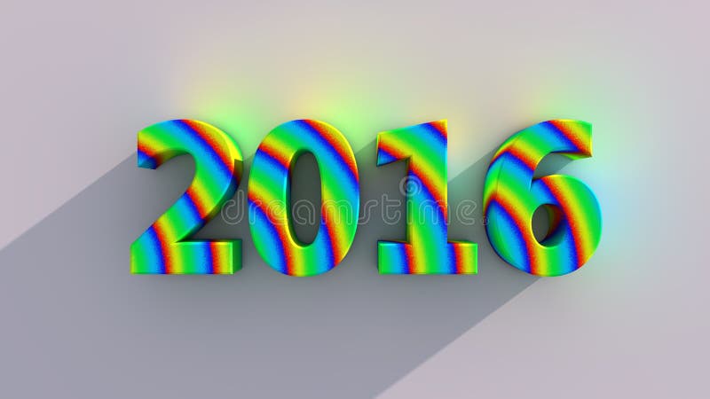 2016 year colorful text stock illustration. Illustration of render ...