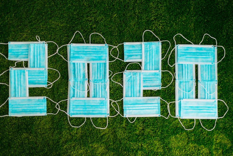 2020 Year Composed of Simple Medical Masks Stock Image - Image of ...