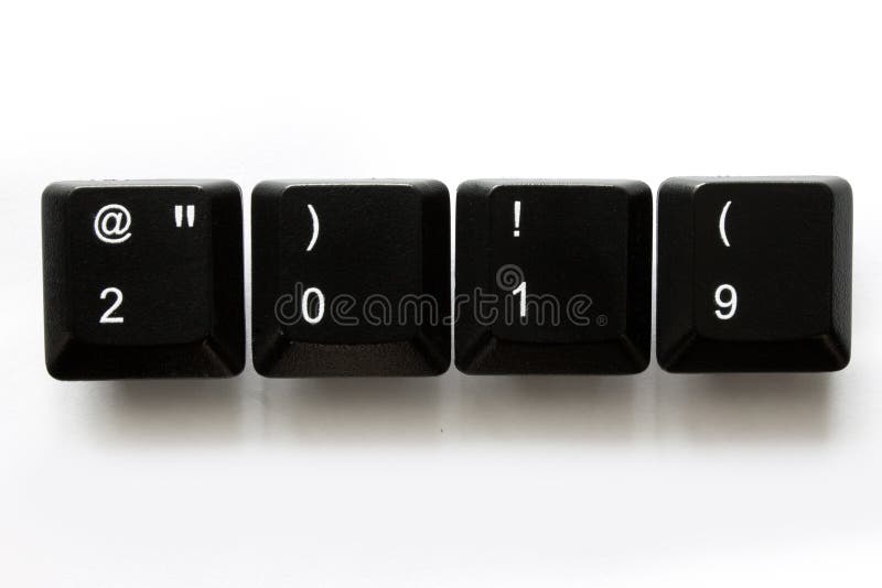 2019 Year on Computer Keyboard Keys Stock Image - Image of random ...