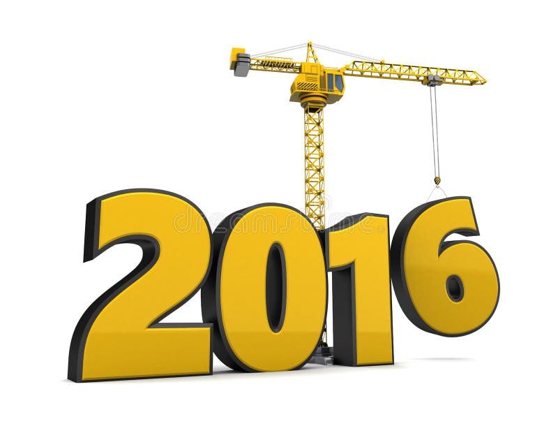 2016 year construction stock illustration. Illustration of crane - 61025415