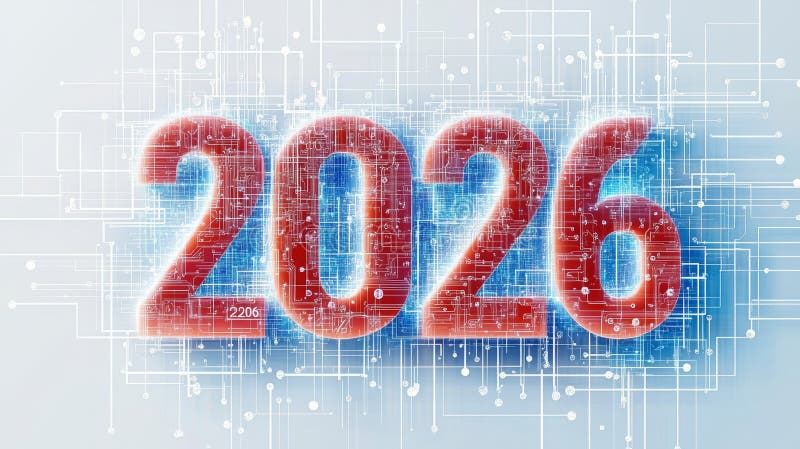 Year 2026 Digital Technology, Circuit Board Background Design, Future ...