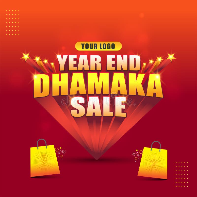 Year End Dhamaka Sale Label Logo Unit 3d Stock Vector - Illustration of ...