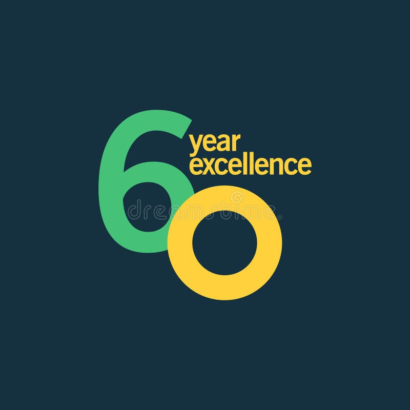 60 Year of Excellence Vector Template Design Illustration Stock ...
