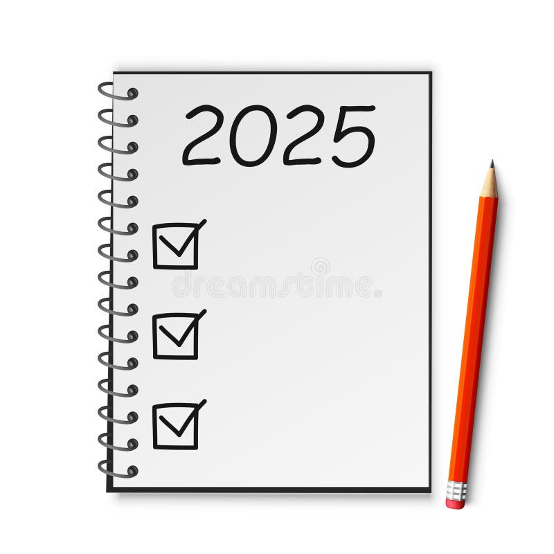 2025 Year Goals List with Notebook and Pencil, Checklist, Plan, Goals ...
