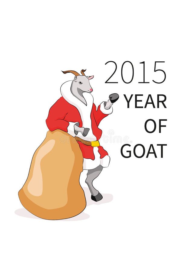 Year of goat illustration stock vector. Illustration of drawn - 46072044