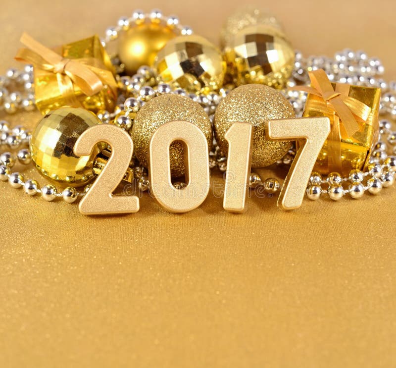 2017 year golden figures stock image. Image of necklace - 74242027