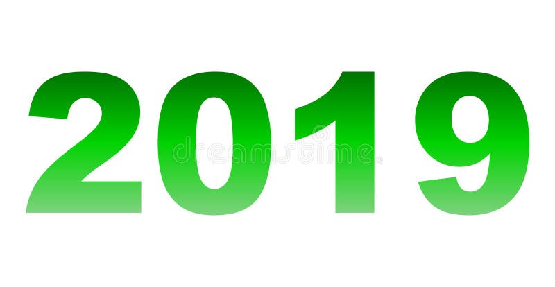 Year 2019 - Green Gradient, Isolated Numbers - Vector Stock Vector ...