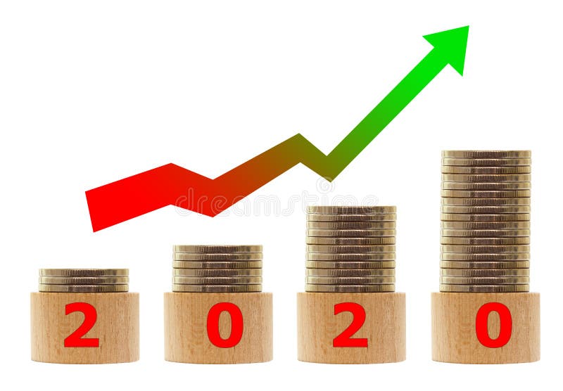 2020 Year with Growing Statistics of Money Stock Photo - Image of ...