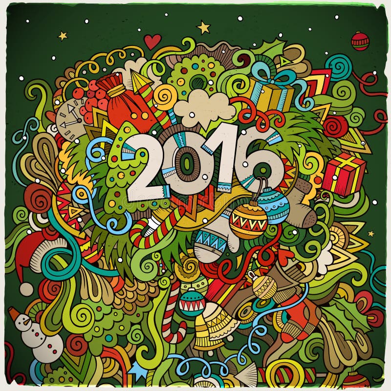 2016 Year Hand Lettering and Doodles Elements Stock Vector ...